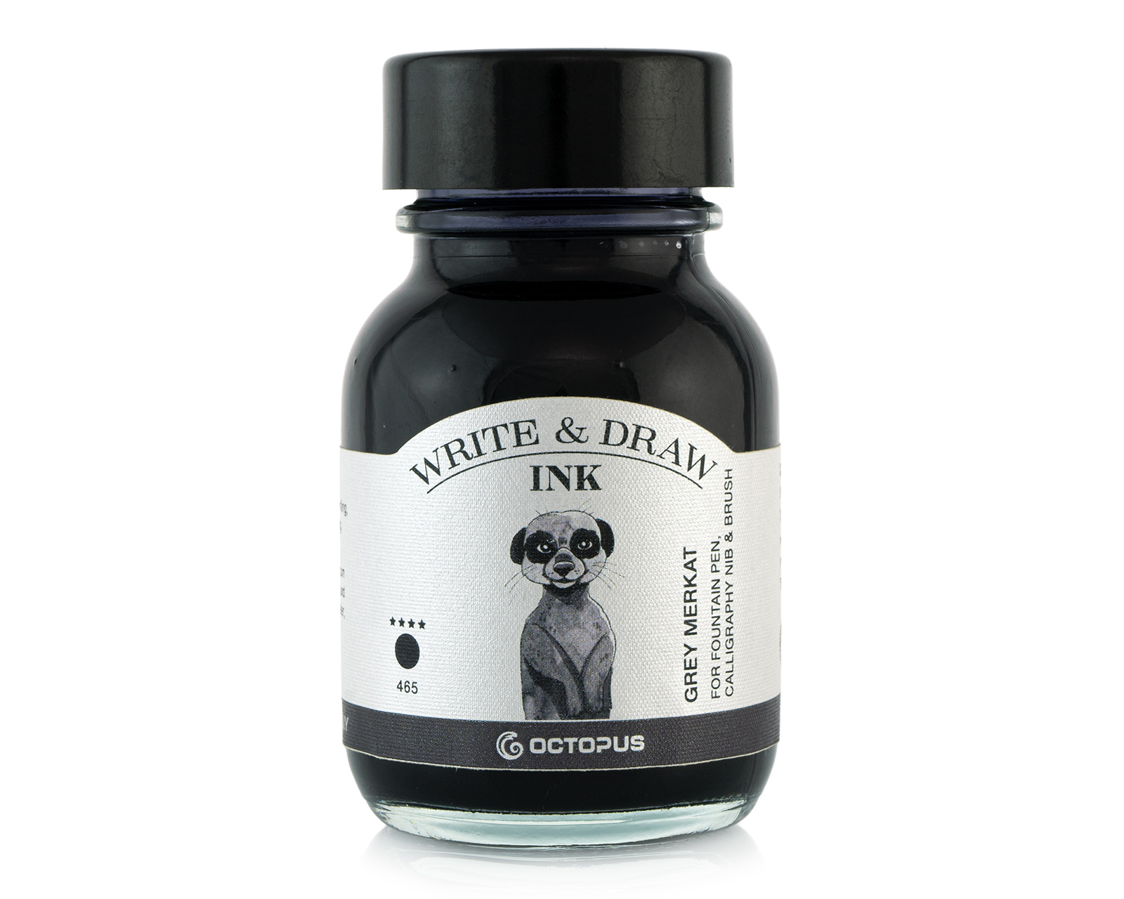 Write and Draw Ink 465 Grey Merkat, waterproof drawing ink for fountain ...