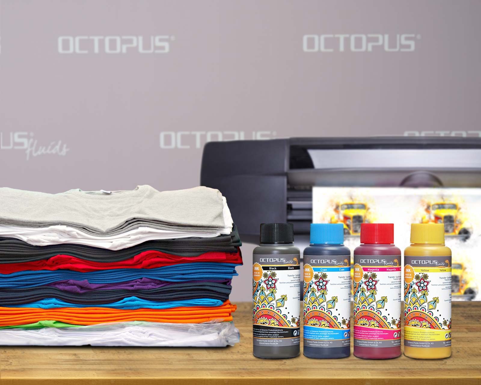 Sublimation ink for Epson, Brother, Roland, Mimaki, Mutoh yellow | Octopus®