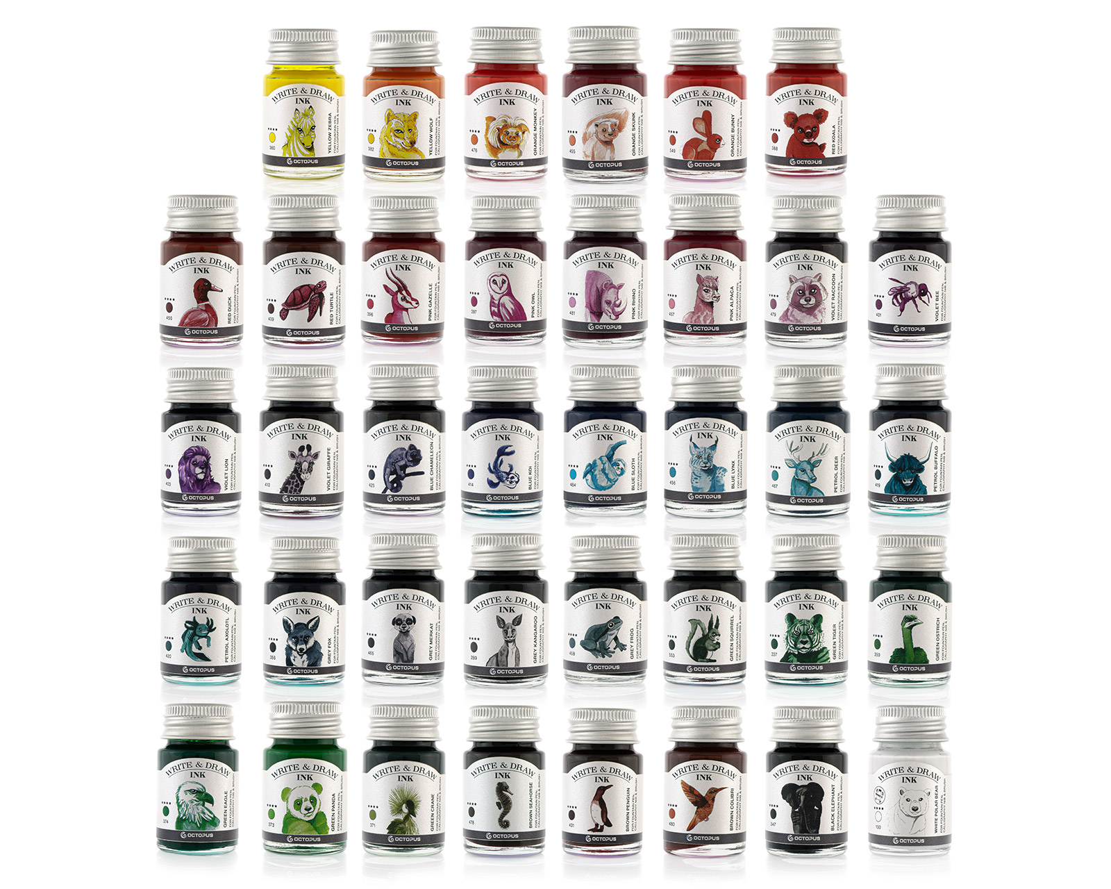 Write and Draw Ink Set, waterproof drawing ink for fountain pens, 38 ...