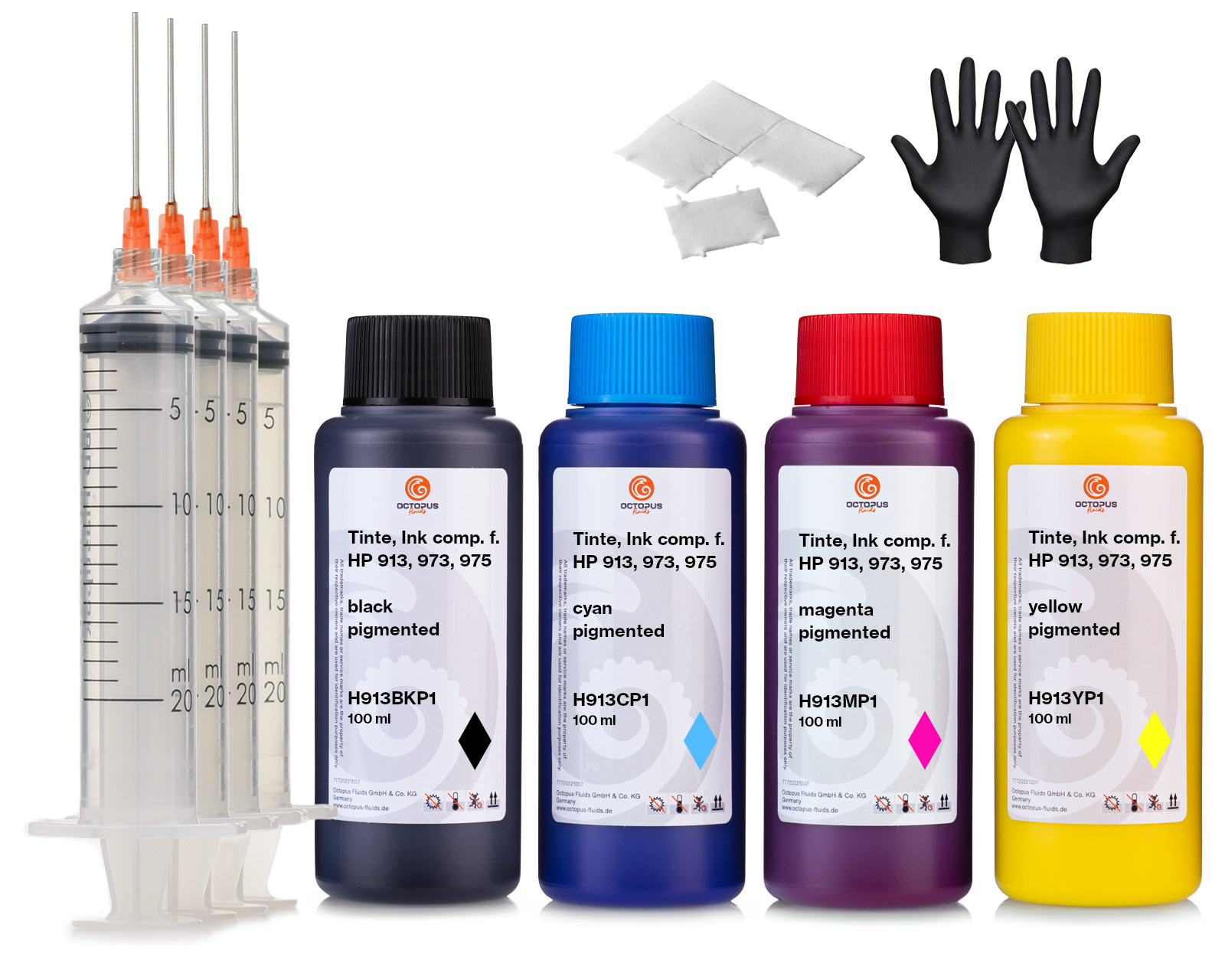 Refill ink set compatible for HP 913, 973, 975 | Octopus®